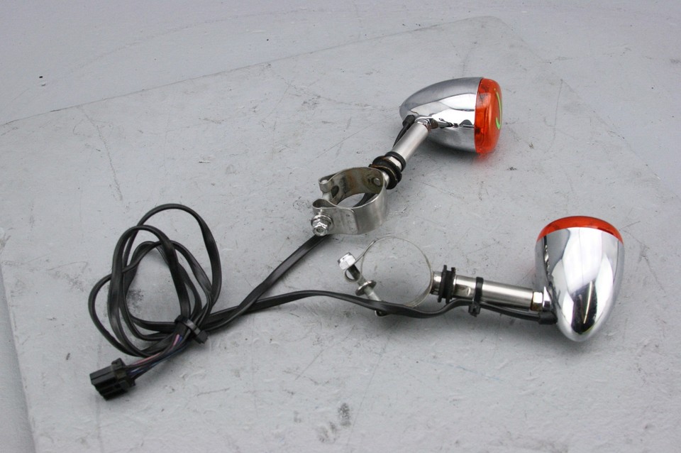 2003 Harley Dyna Wide Glide Front Turn Signal Assembly Set + 41mm Fork ...