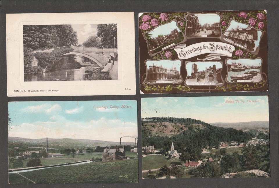 DOUBLE CIRCLE CDS POSTMARKS. GOOD STRIKES ON 19 VINTAGE POSTCARDS ...