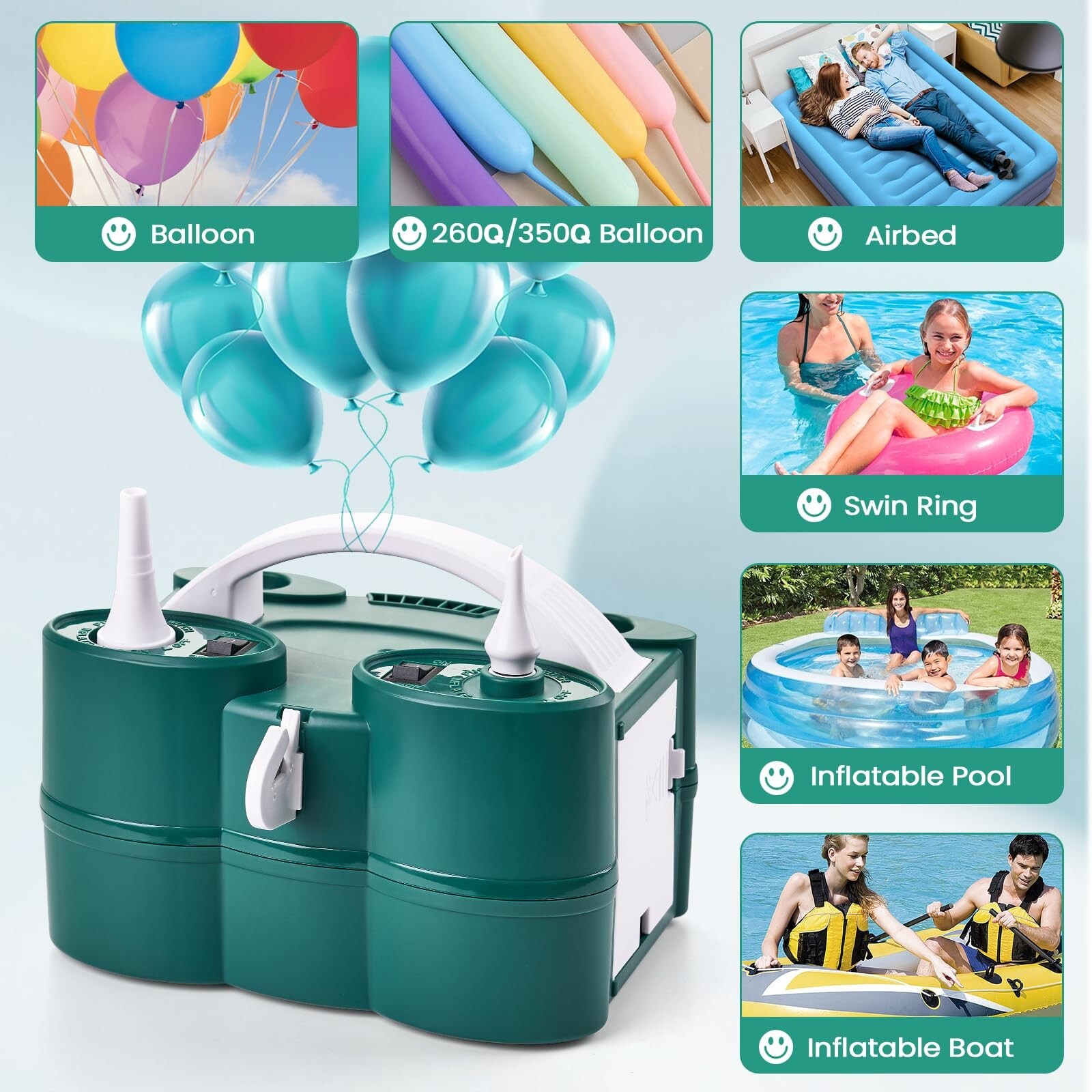 Electric Air Balloon Pump - Portable Electric Air Pump for Inflatables ...