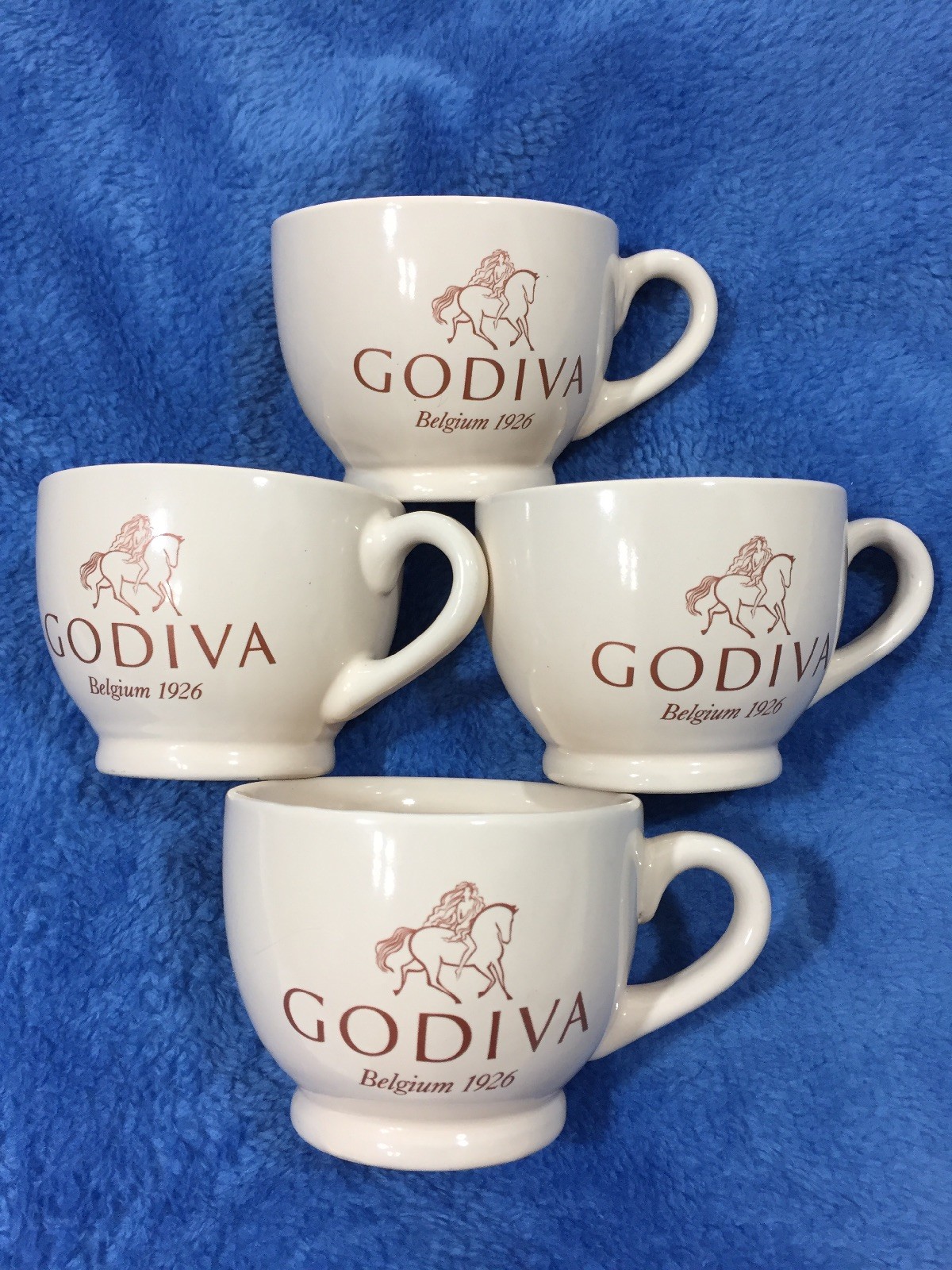 GODIVA Mugs Tea Cocoa Cups Belgium 1926 Coastal Cocktails 3" Set of 4 ...
