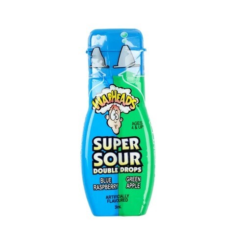903531 4 x 30ml CONTAINERS WARHEADS SUPER SOUR DOUBLE DROPS ASSORTED ...