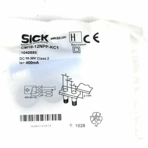 NEW SICK CM18-12NPP-KC1 CYLINDRICAL THREADED CAPACITIVE PROXIMITY ...