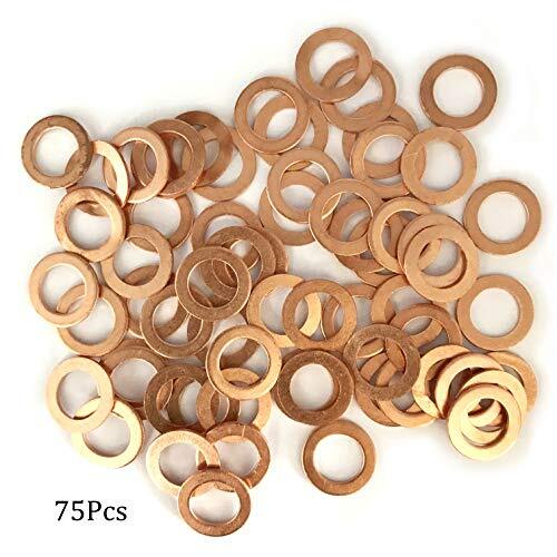 M10 Flat Washer Copper Sealing 10mm ID 16mm OD 1mm Thickness Metric ...