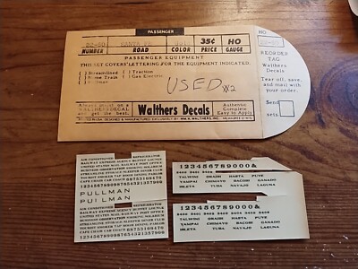 Walthers HO-Scale Decals #22-60 ATSF Santa Fe Locomotive Gold HO **Used ...