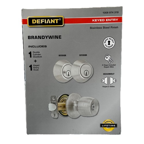 Defiant Brandywine Stainless Steel Combo Pack with Double Cylinder ...