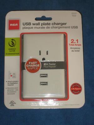 RCA WP2UWZ 2.1A Dual USB Charger + Single Power Outlet Wall Adapter ...