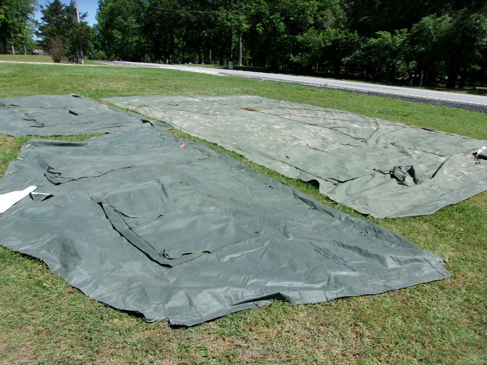 MILITARY 16x16 FRAME TENT SURPLUS US ARMY WITH FRAMES CAMPING HUNTING ...