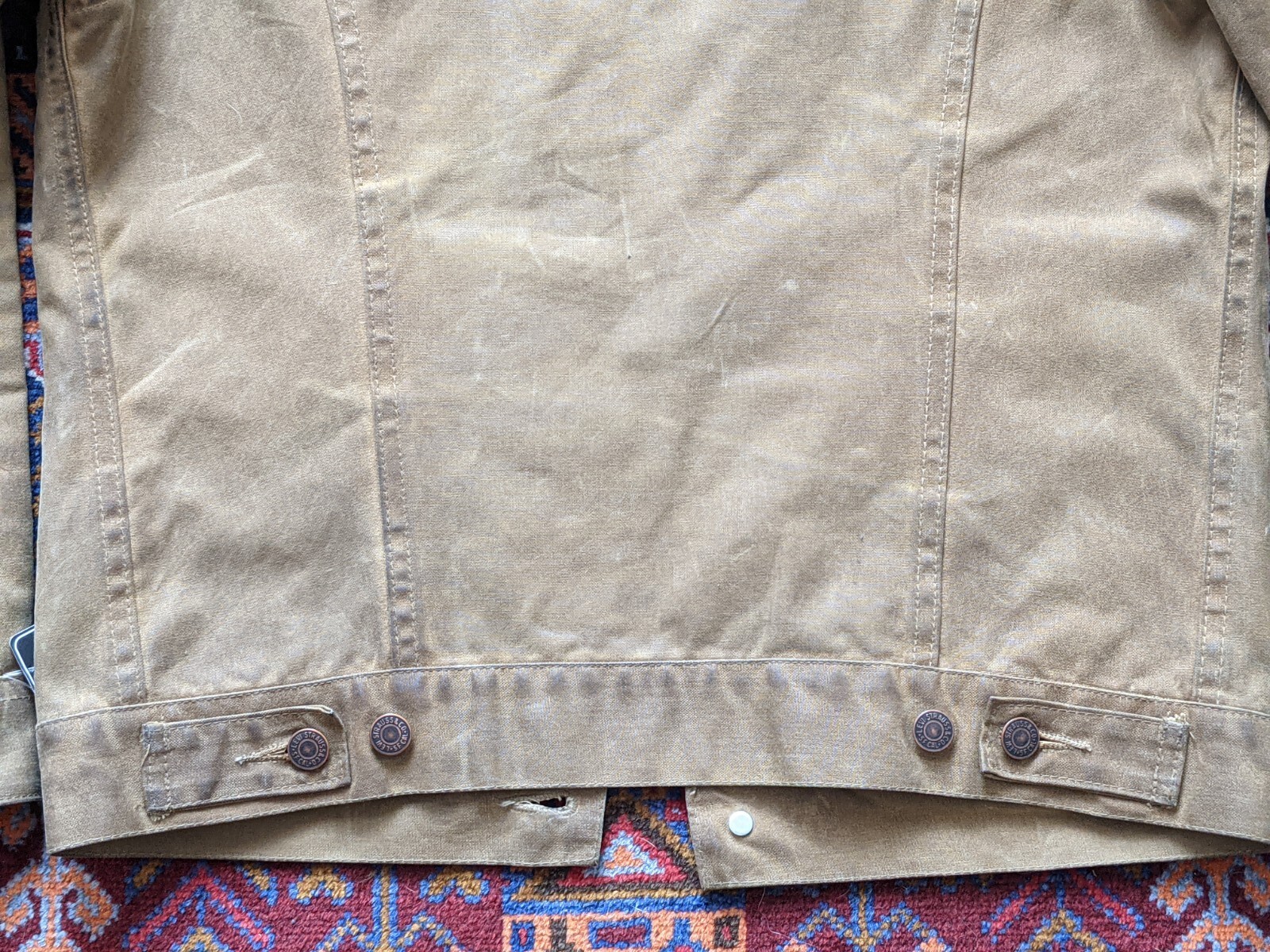 LEVI STRAUSS x FILSON TRUCKER JACKET M WAXED COTTON OIL TIN CLOTH in ...