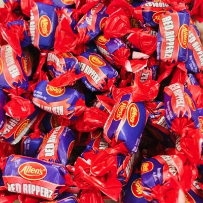 350g Allen's Red Ripperz Raspberry Chewy Flavor Lolly Drops | eBay ...