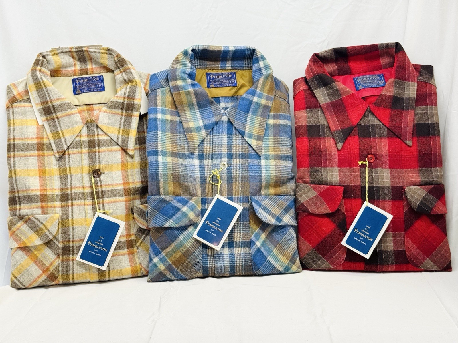 x3 RARE NEW Vintage 1978 Red PENDLETON 100% Virgin Wo… - Gem