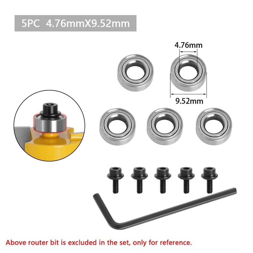 10*- Router Bits Top Mounted Ball Bearings Guide For Router Bit Bearing ...