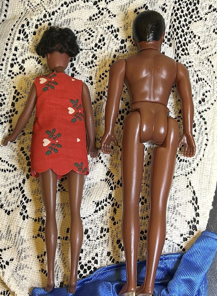 Vintage Amos & Annie Black African American Doll Set Barbie Clone-Made ...