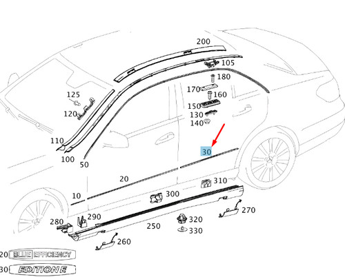 NEW MERCEDES-BENZ E W212 REAR RIGHT DOOR TRIM STRIP A2126904882 ...