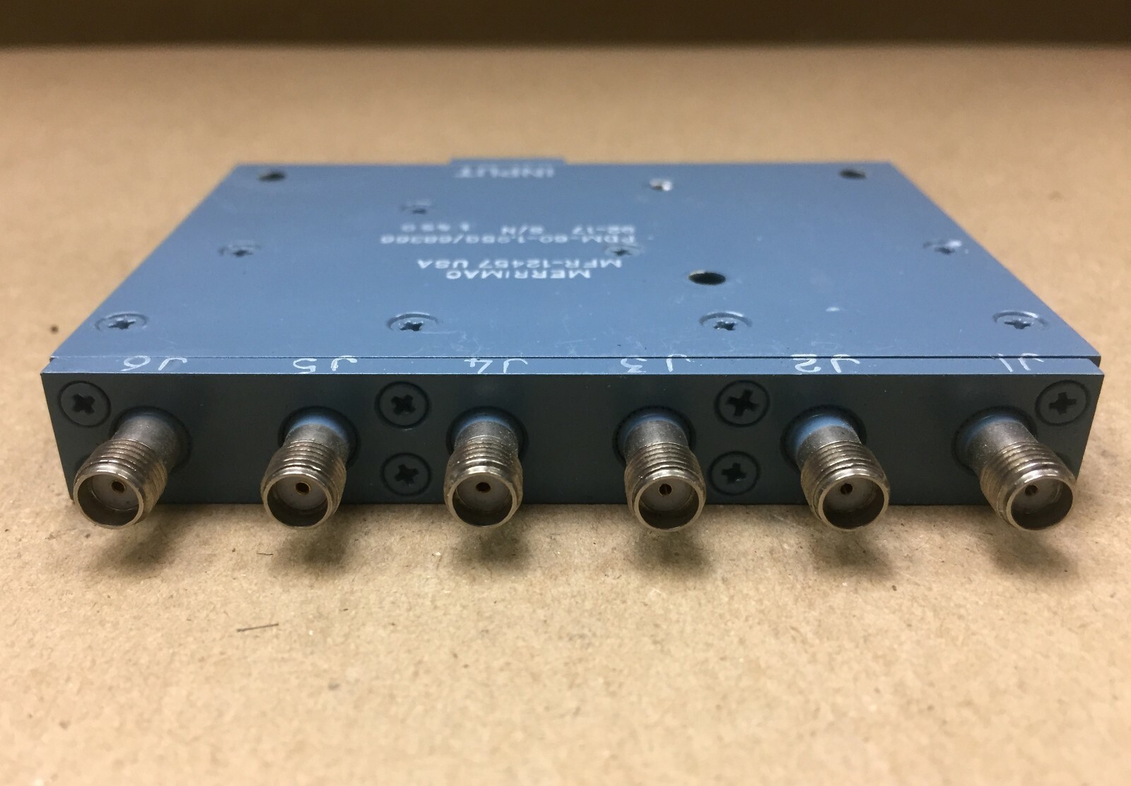 RF Merrimac -- MFR-12457 USA, PDM 60-1.956/68366 92-17 SIX WAY SPLITTER ...