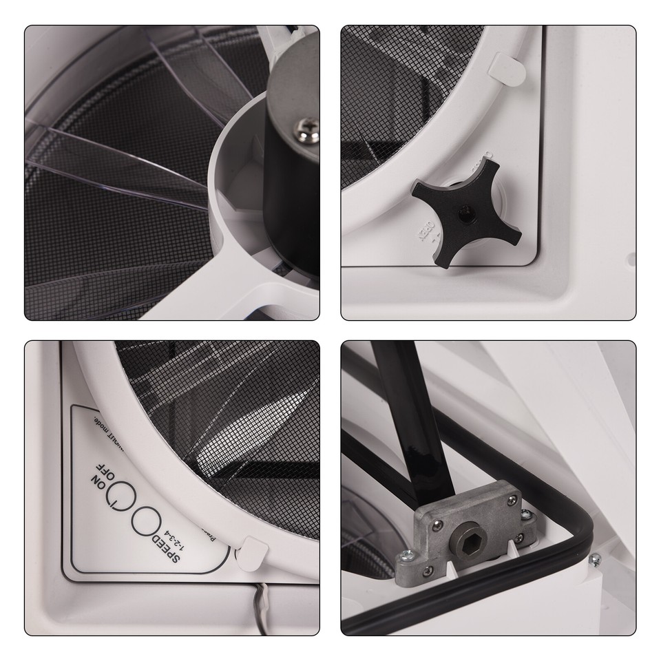 14" RV Roof Vent Fan 12V Vent Fan 12" Diameter Blade 4 Speed Air Fan ...