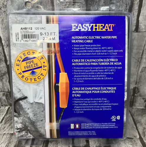 Easy Heat AHB-112 Water Pipe Freeze Protection Heating Cable Heat Tape ...