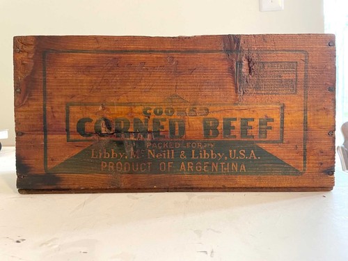 Antique, Vintage, Old Wooden Corned Beef Box by Libby | eBay