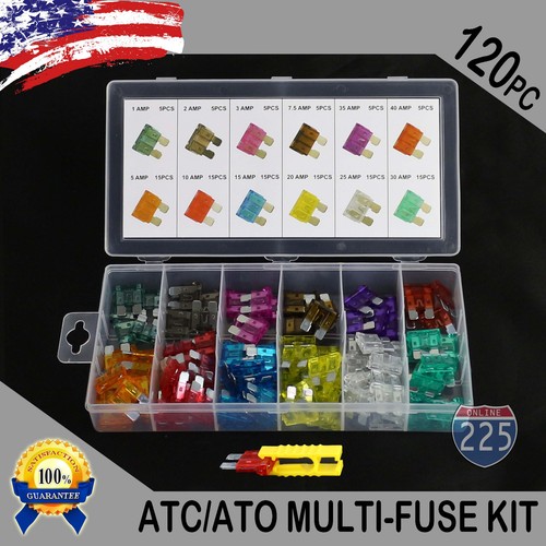 120 Pack ATC ATO APR ATS Blade Fuse Assortment Auto Car Motorcycle SUV ...