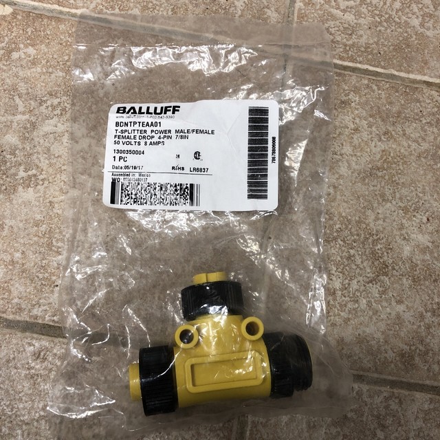 Balluff BDNTPTEAA01 Power T-splitter M/f Female Drop 4 Pin 7/8" 50v 8 ...