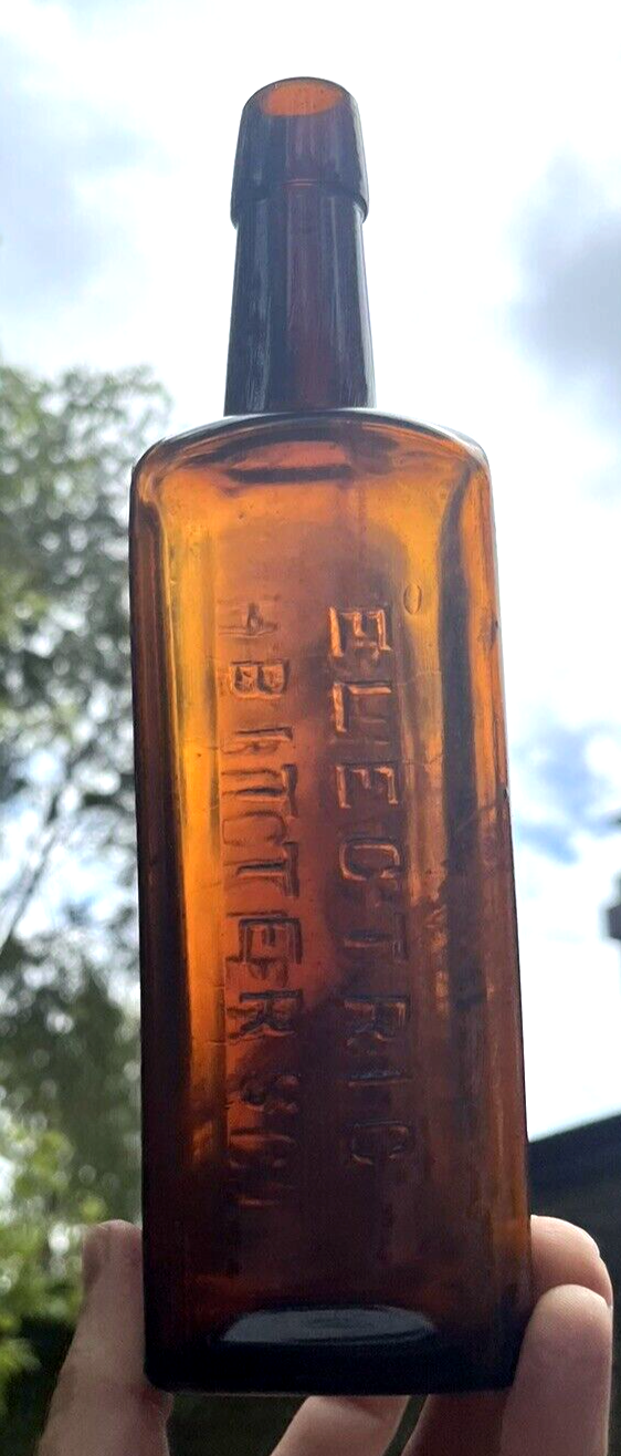 NICE AMBER ELECTRIC BITTERS BOTTLE H.E. BUCKLEN & CO CHICAGO, IL 1890'S ...