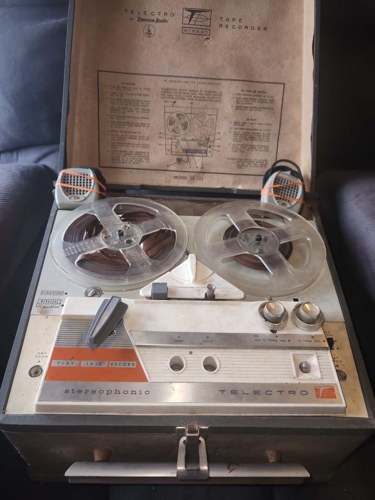 Emerson / Telectro Model SS132 Reel To Reel Recorder & 2 Mic's | eBay