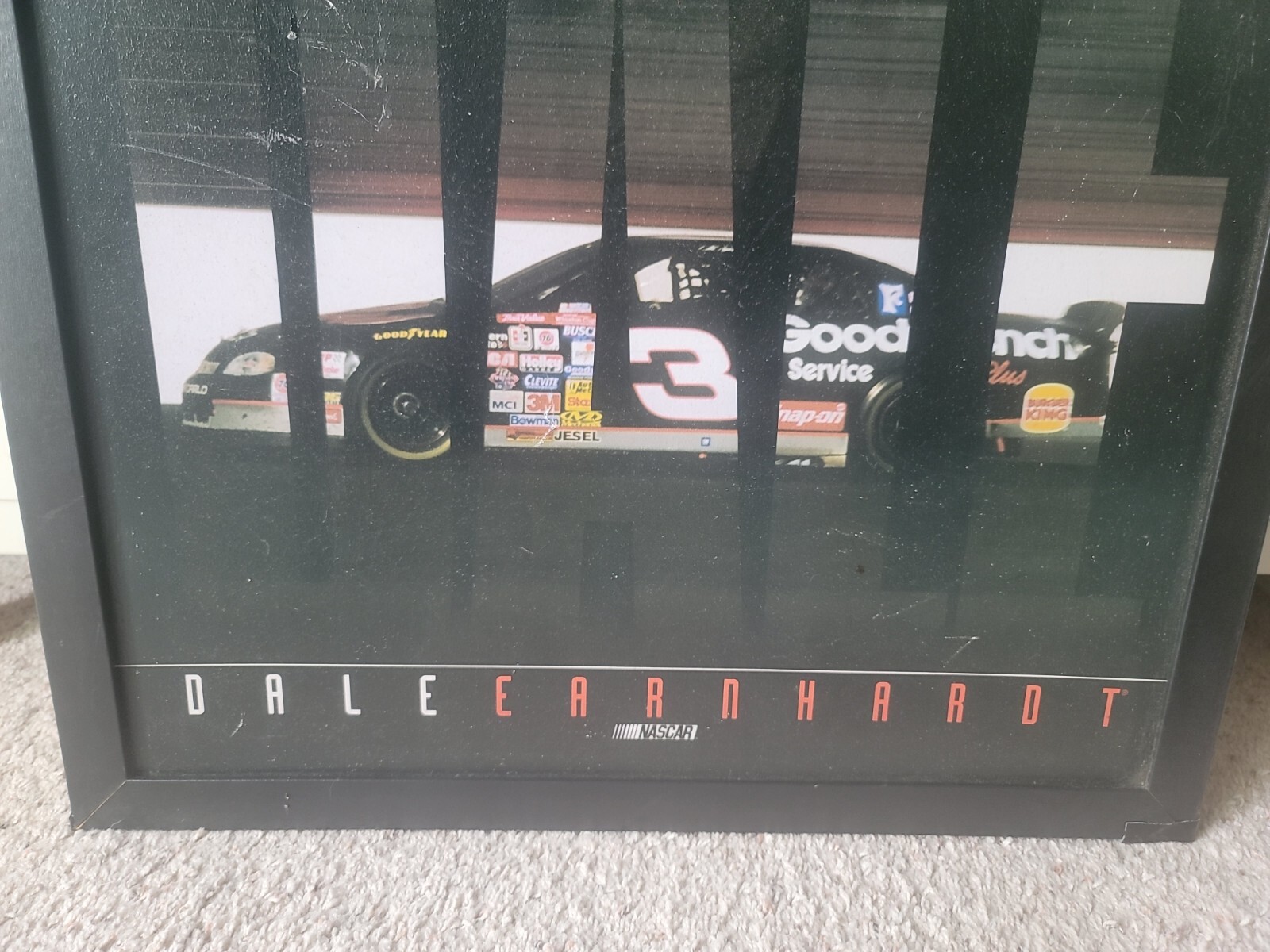 Dale Earnhardt Sr. #3 Nascar Frame Picture 36" x 24" Wood Frame RARE ...