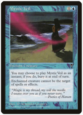 Vintage Magic the Gathering Cards Mystic Veil (x4) PLAYSET MtG Visions ...