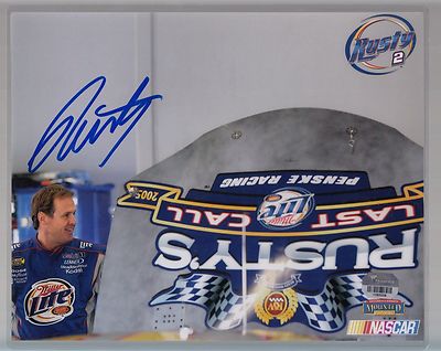 Rusty Wallace Autographed 8x10 Color Photo Rusty's Last Call Logo ...