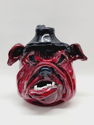 Georgia Bulldog Huey & Anne Wheeler Pottery Jug Folk Art Signed 2007 | eBay