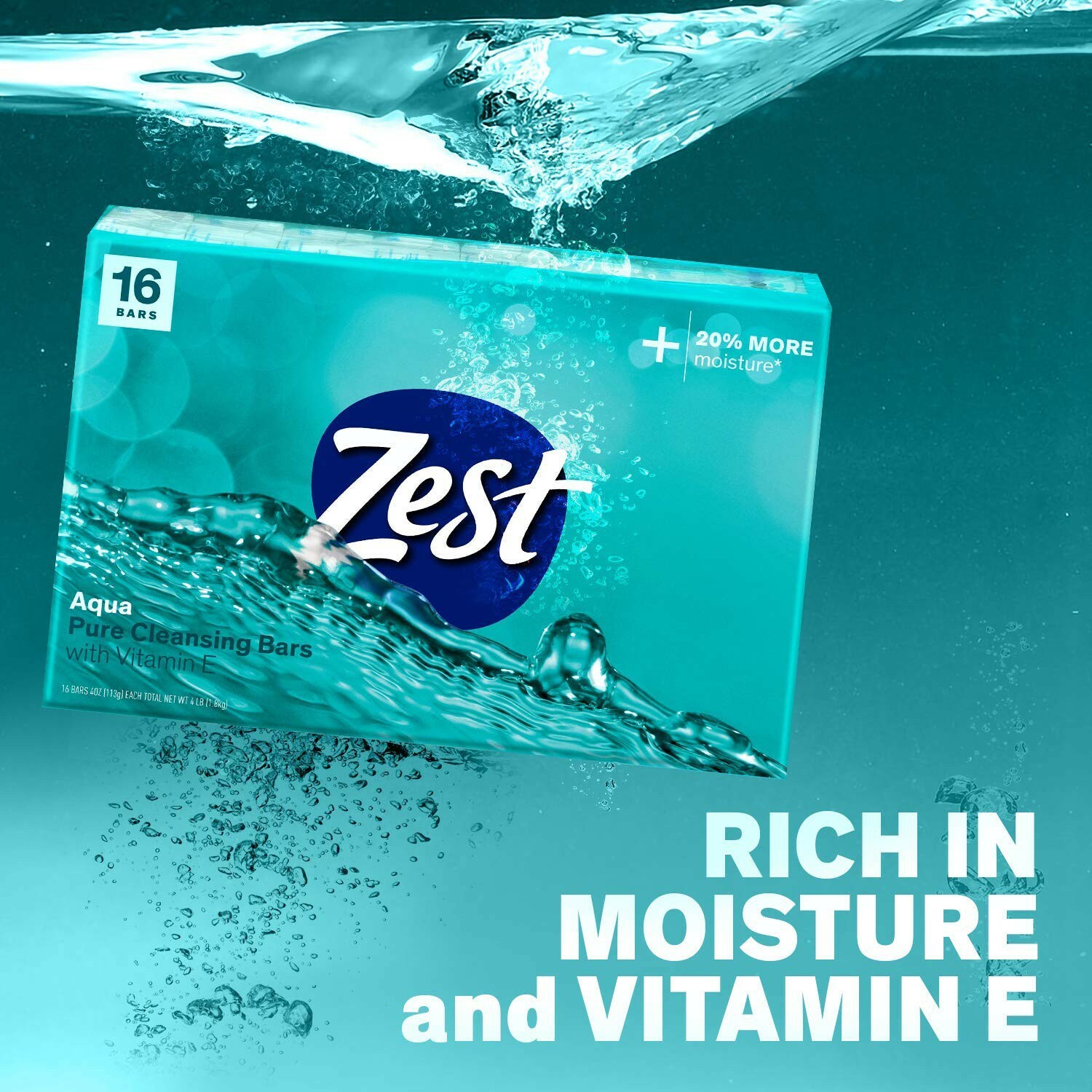 Zest Aqua - 16 bars - rich and refreshing foam. Invigorating bar soap ...