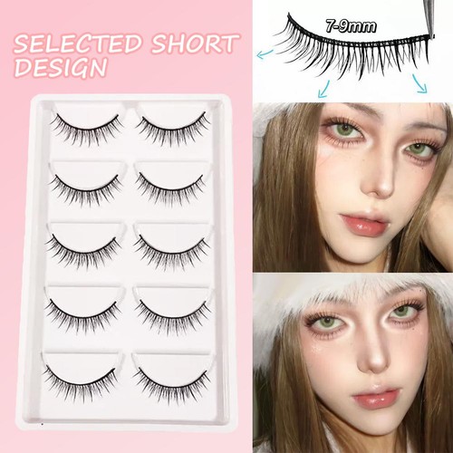 Super Short Girl Group Hard Stems Natural False Eyelashes for Double Eyelid GXW | eBay Australia
