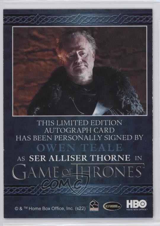 2024 Game of Thrones Legends the Realm Blue Owen Teale Alliser Thorne ...