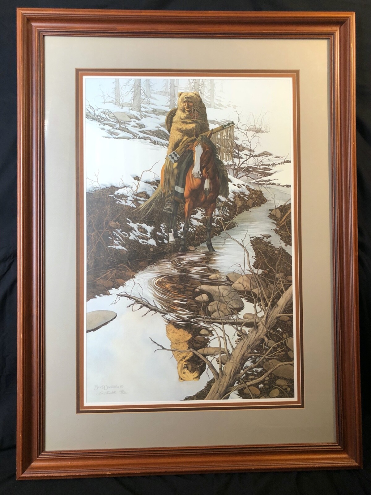 BEV DOOLITTLE "SPIRIT OF THE GRIZZLY" SIGNED 186/1500, MATTED & FRAMED ...