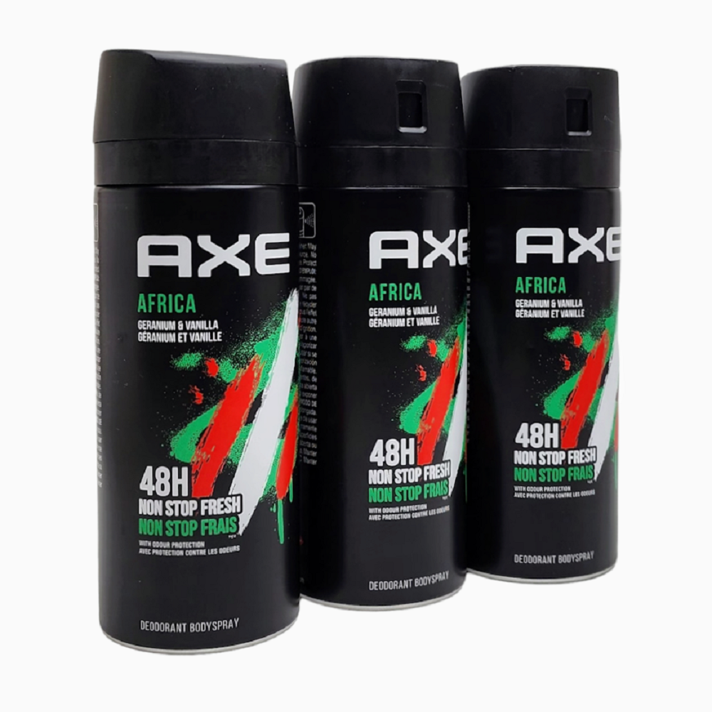 3 Pack, Axe Deodorant Body Spray Africa 150ml - Free Shipping | eBay