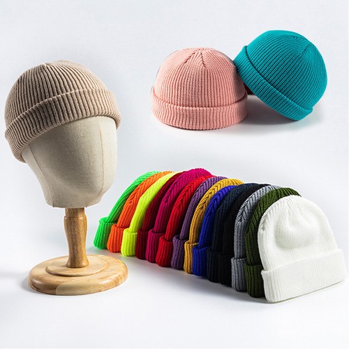 Beanie Cap Cold Hats Warm Beanies Knitted Hat Wool Caps Simple Fashion ...