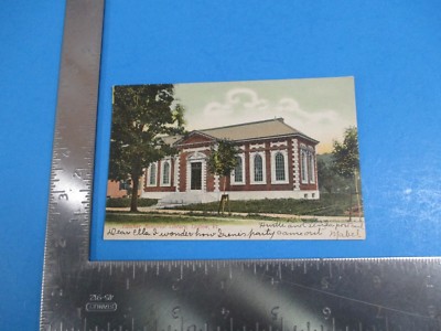 Vintage 1906 Fletcher Memorial Library Postcard Ludlow Vermont RPPC ...