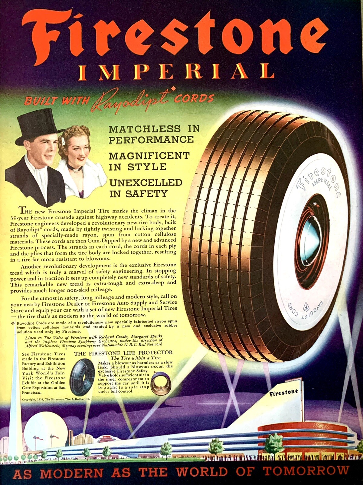 1939 FIRESTONE TIRES VINTAGE PRINT AD | eBay