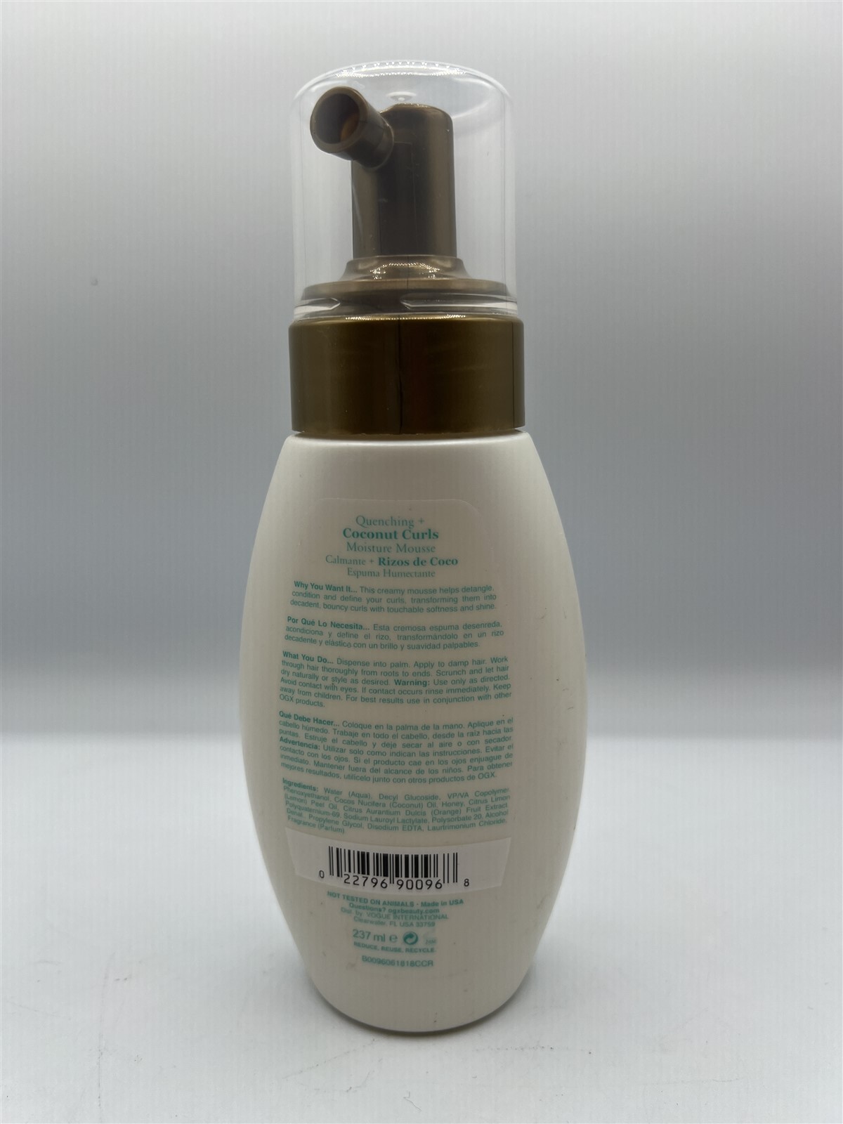 OGX Quenching Plus Coconut Curls Mousse 8 Fluid Ounce for sale online ...