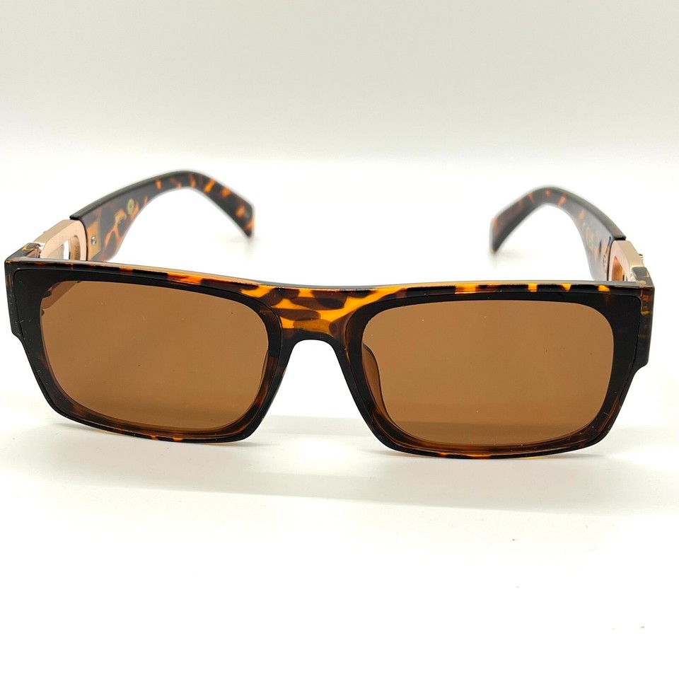 Men's SUNGLASSES DESIGNER SQUARE RETRO GOLD FRAME SHADES RAPPER HIP HOP ...