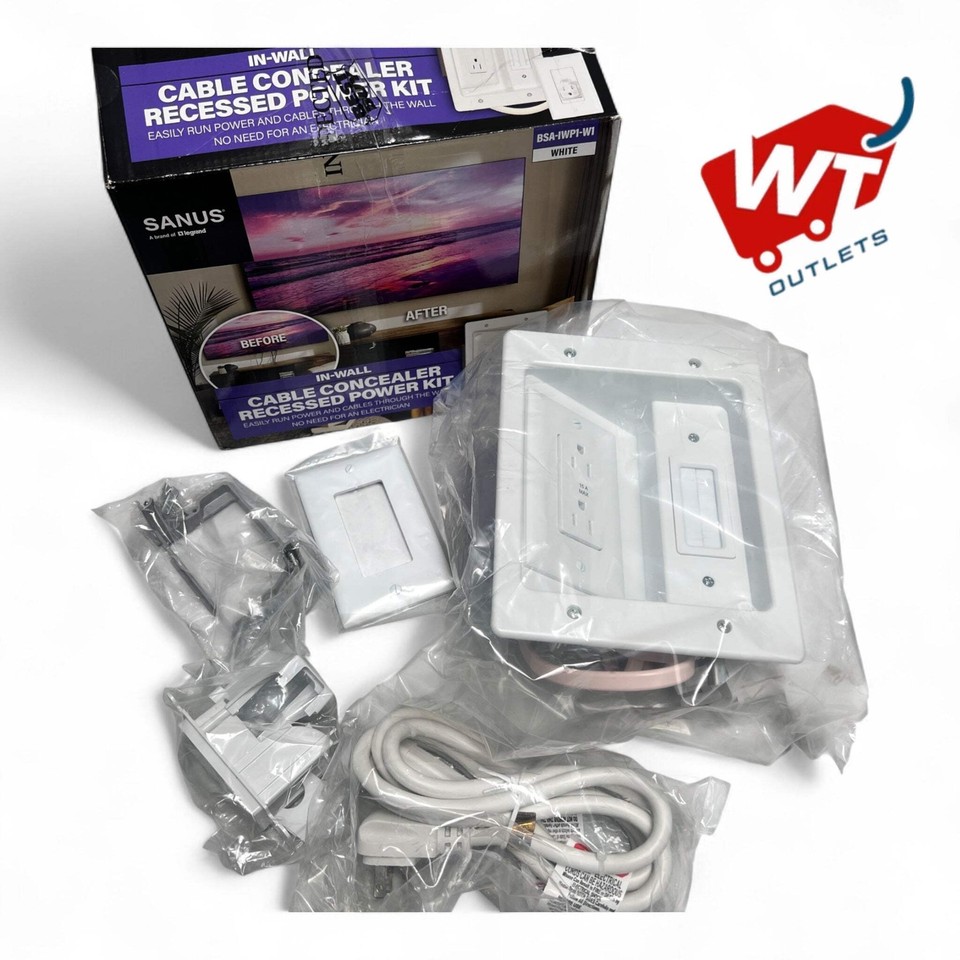 Sanus - In-Wall Cable Concealer Recessed Power Kit- BSA-IWP1-W1 | eBay