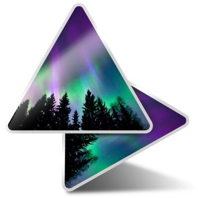 2 x Triangle Stickers 7.5cm - Aurora Borealis Northern Lights Sky #8431 ...