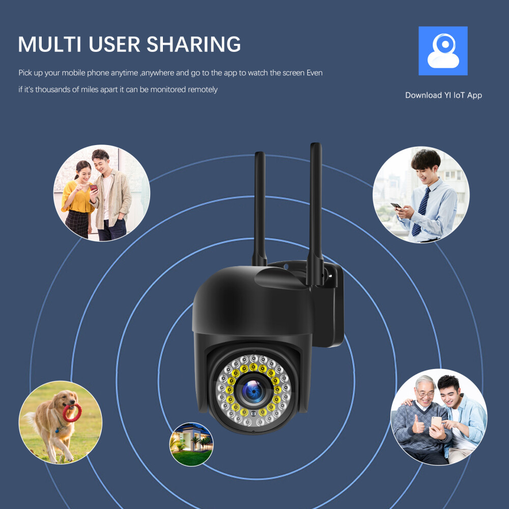 Yi Lot 1080P 5G Wireless WIFI IP Camera Outdoor PTZ Smart Home Security ...