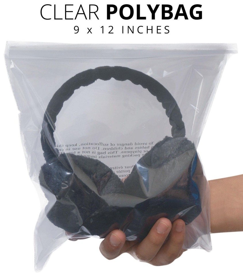 400 Clear Poly Bags Combo Pack with Suffocation Warning - 6x9, 9x12 ...