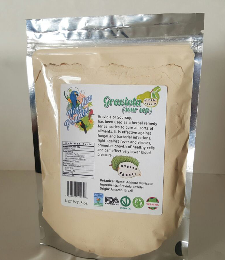 Graviola Soursop Fruit Powder 8oz (1/2lb) 100% Natural Superfood ...