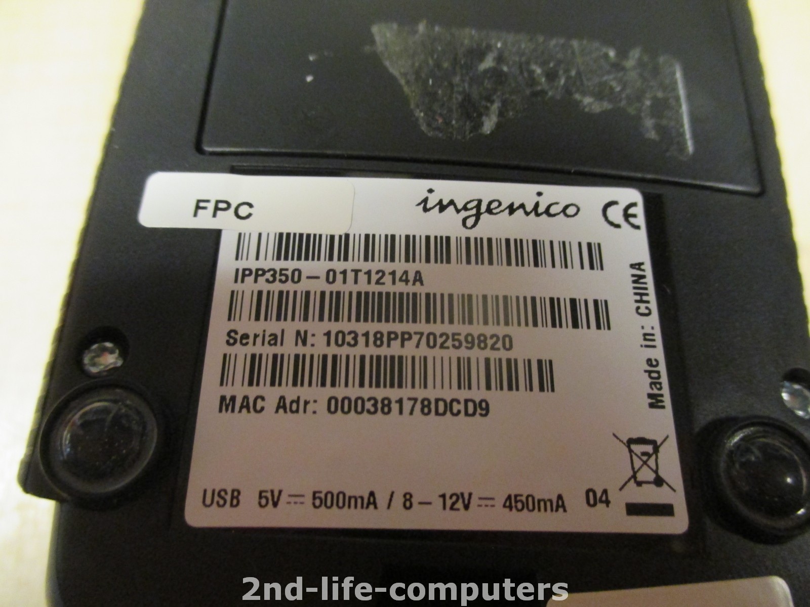 Ingenico IPP350 Chip and Pin PAD Unit IPP350-01T1214A INCL Data Cable ...