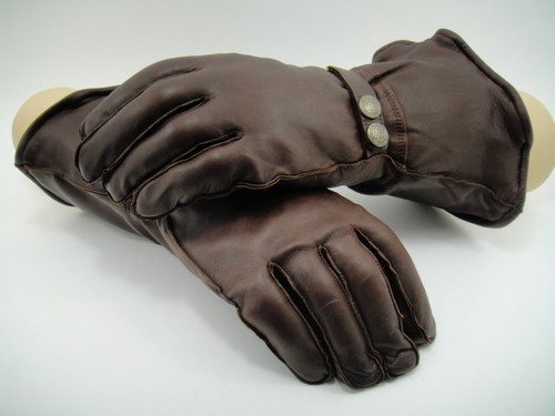 THE AVIATOR NEW Leather Motoring Driving Pilot GAUNTLET Gloves ...