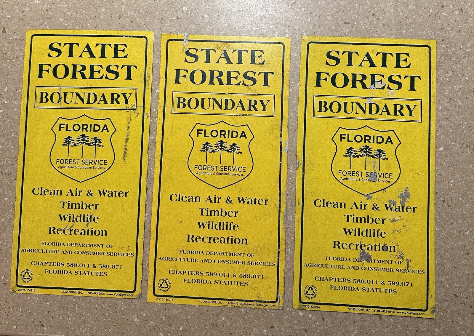 VTG (3) Florida State Forest Boundary Signs Advertising Sign FL | eBay