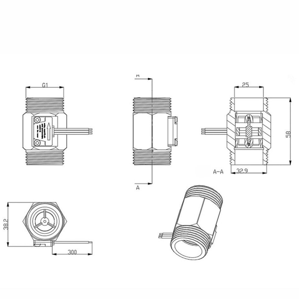 Water Flow Sensor Turbine Flowmeter Outdoor Indoor Stable Wear ...