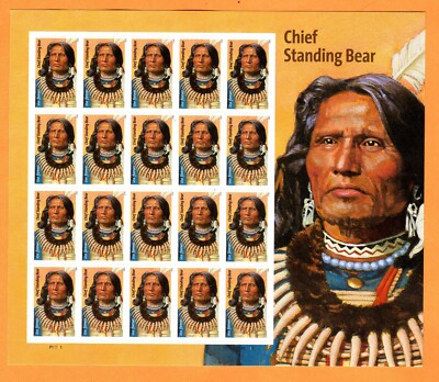 Standing Bear(Ponca Chief-Native American)2023 Forever Stamp Sheet of ...