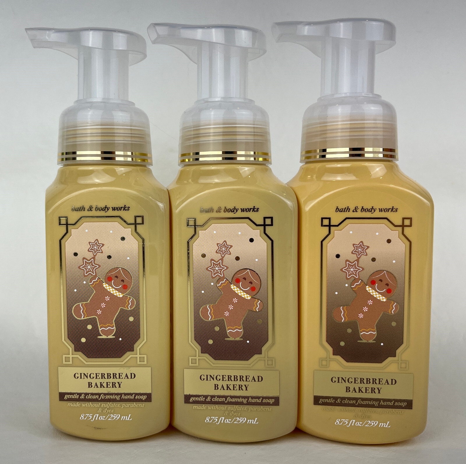 3 Bath & Body Works Gingerbread Bakery Foaming Hand Soaps 8.75 FL OZ ...